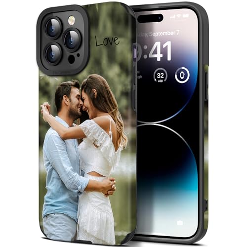 Personalized Custom Picture Phone Cases for iPhone 15 14 13 12 11 Pro Max X XR Xs Max 6 7 8 Plus se 2 2020 2022,Anti-Scratch Shock-Resistant Soft Protective TPU+Leather Phone case