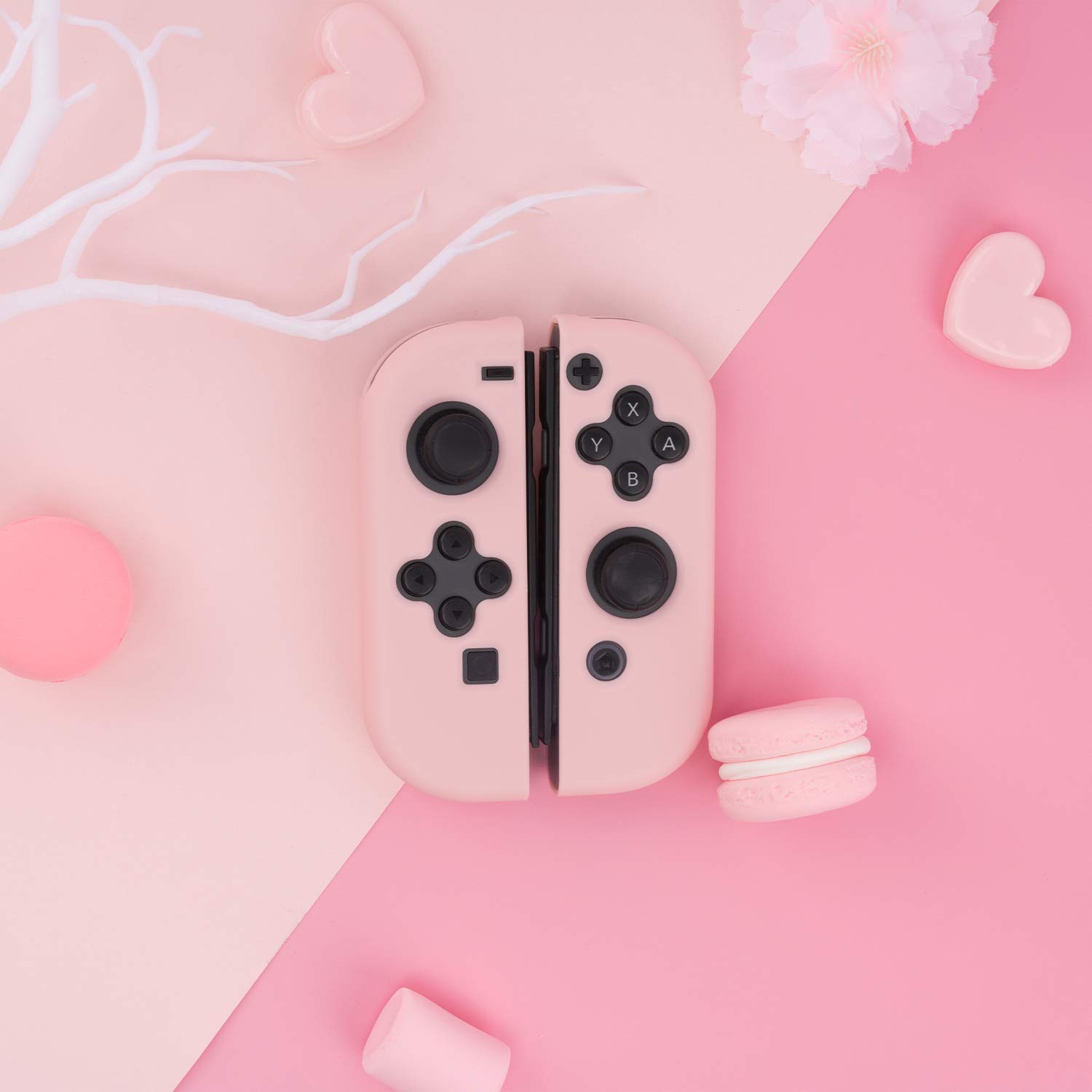 GeekShare Protective Case Slim Cover Case for Switch and Joy Con - Shock-Absorption and Anti-Scratch (Sakura Pink)