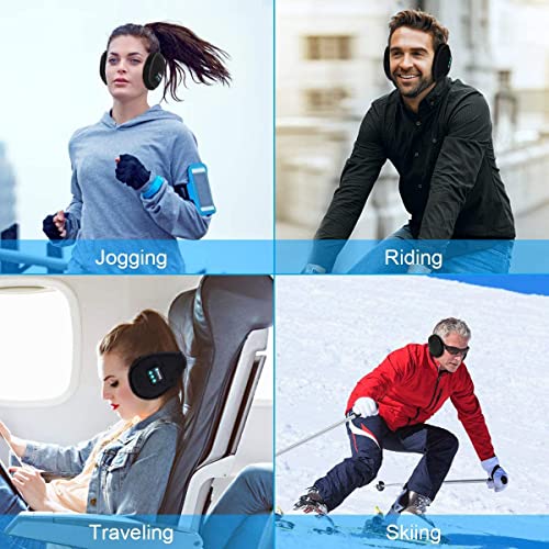 Wireless Bluetooth Ear Muffs for Winter Women Men, Built-in HD Speakers & Microphone, for Winter Outdoor Sports Travel