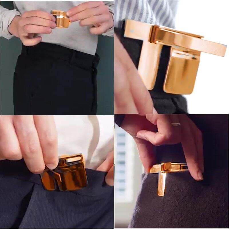 Invisible Belt Multi-Function Belt Clip Lazy Belt Cordless Buckle Belt tighten the waistband, Unisex (Silver)