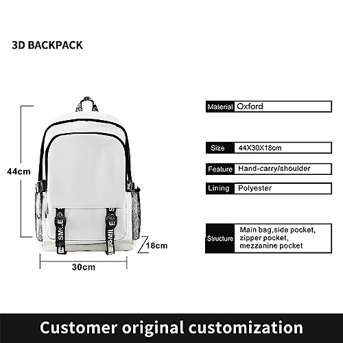 The Meg 2 The Trench Shoulders Backpack Women Men Fashion Daypack Casual Travel Bag (E)