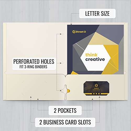 Two Pocket Portfolio Folders, 50-Pack, White, Letter Size Paper Folders, by Better Office Products, 50 Pieces, White