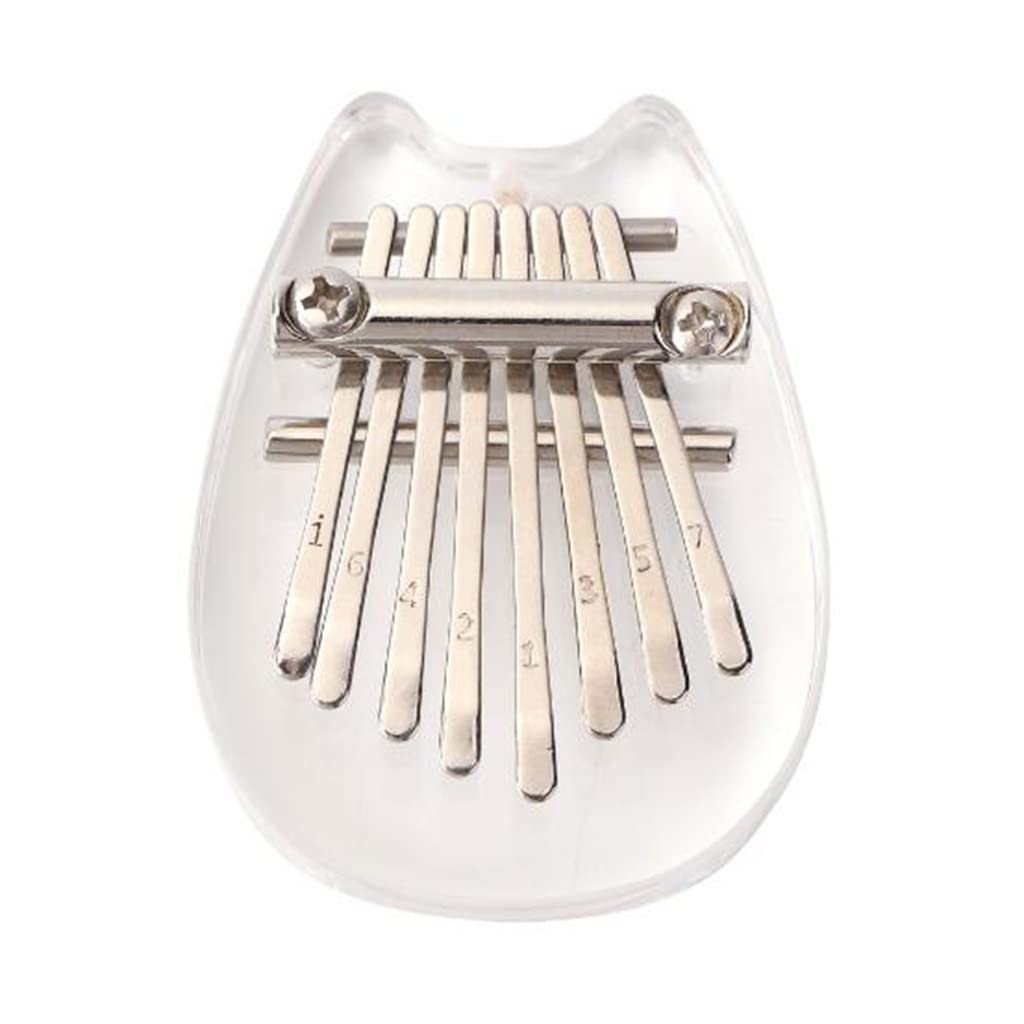KXDFDC 1pcs Mini 8 Key Cute Portable Thumb Piano Clear Transparent Finger Piano