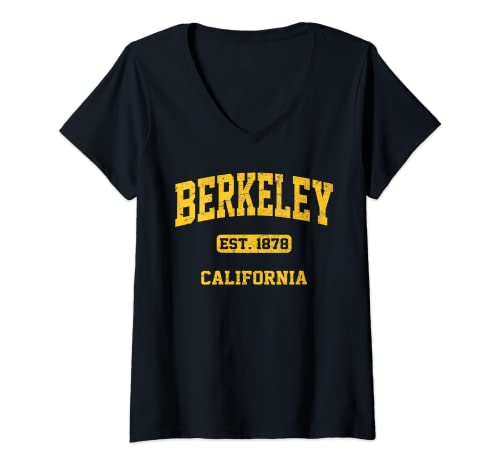 Womens Berkeley California CA Vintage State Athletic Style V-Neck T-Shirt