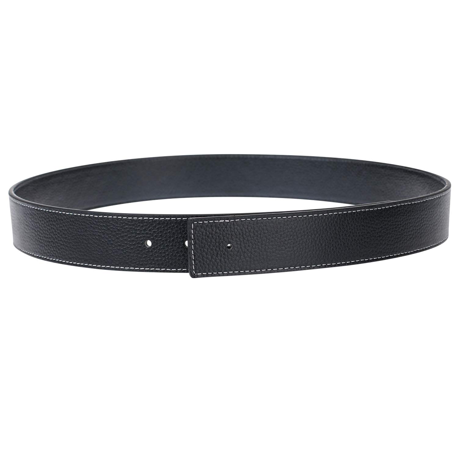 H Full Grain Leather Belt 38mm Wide Black 32"