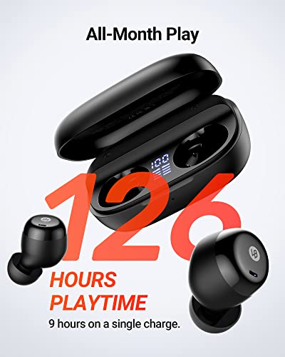 Wireless Earbuds, LavaBeans Bluetooth In-ear Headphones, 126H Playback 4-Mic Noise Reduction HD Call Power Display, IPX8 Waterproof Touch Control Bass+ Stereo Earphone for Sports, for iPhone & Android