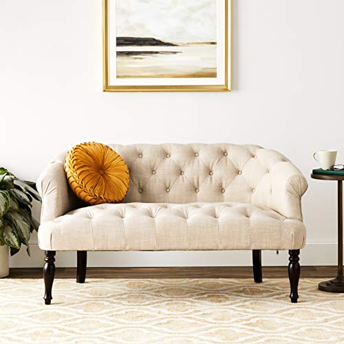 Rosevera C18-1 (1-B) Garner Chesterfield Settee Loveseat, Beige
