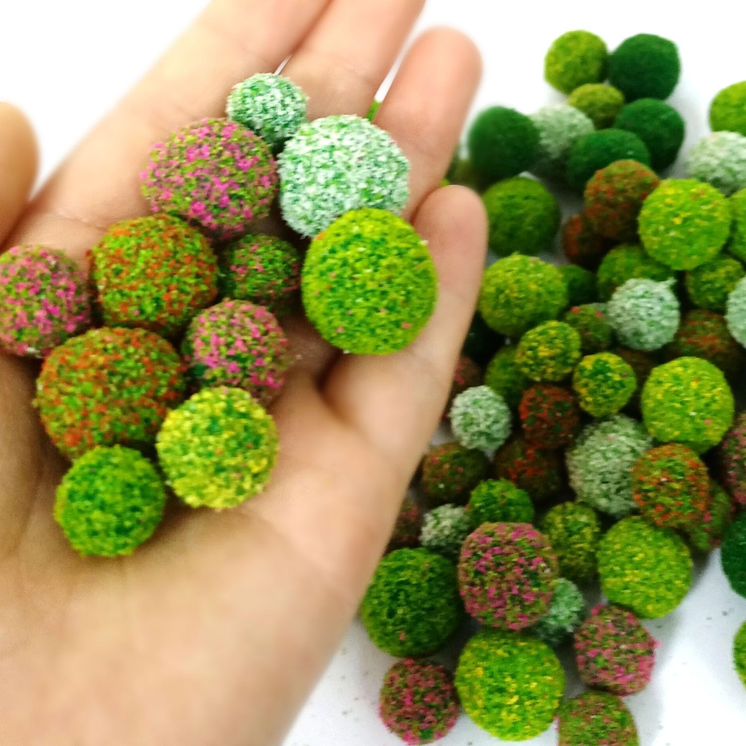 OrgMemory 120 Pcs Model Flower Trees, Model Scenery, Scenery Railroad Layout Scene Decoration Architecture Model Landscape Layout Cluster Flower Vegetation Mini Model Trees Flower