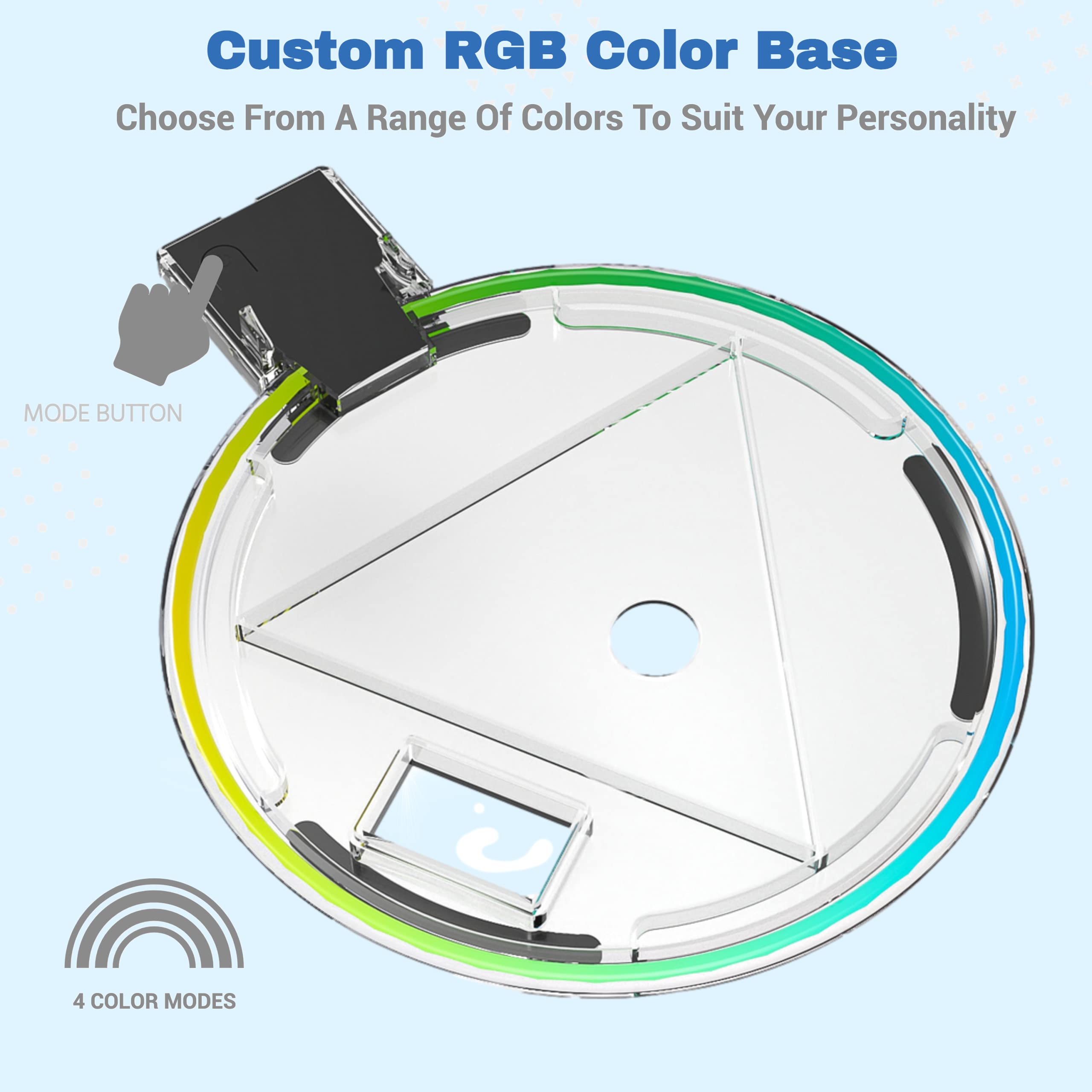 Gamers Digital RGB LED Base for PS5 Vertical Stand, 4-Color Modes, Sturdy Slim Design, Tool-Free Install with Remote