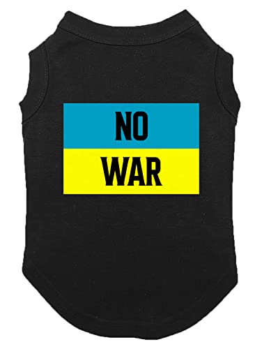 No War - Peace Ukraine Flag Dog Shirt (Black, Medium)