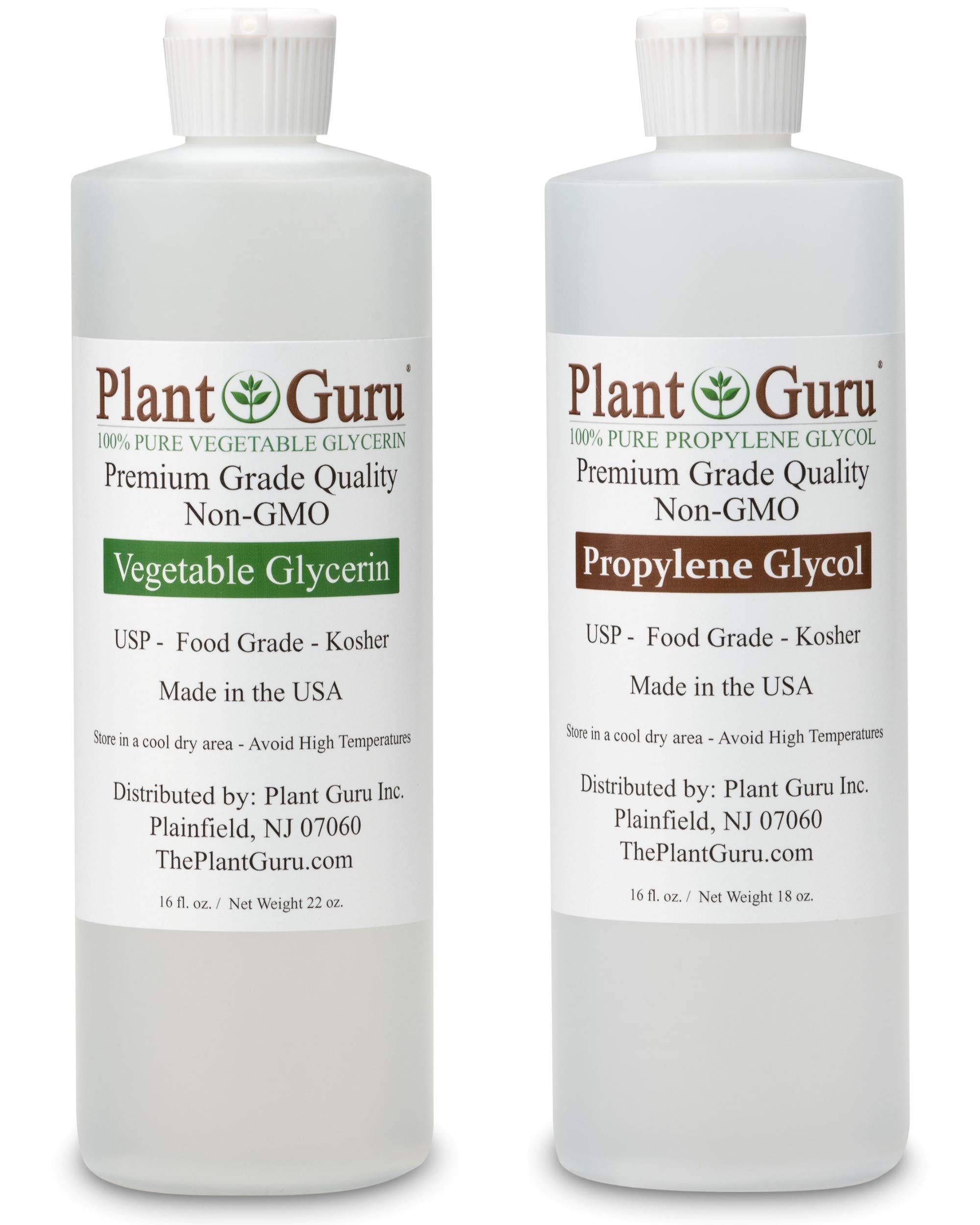 Vegetable Glycerin/Glycerine & Propylene Glycol 16 oz Value Pack Food Grade USP Kosher 100% Pure