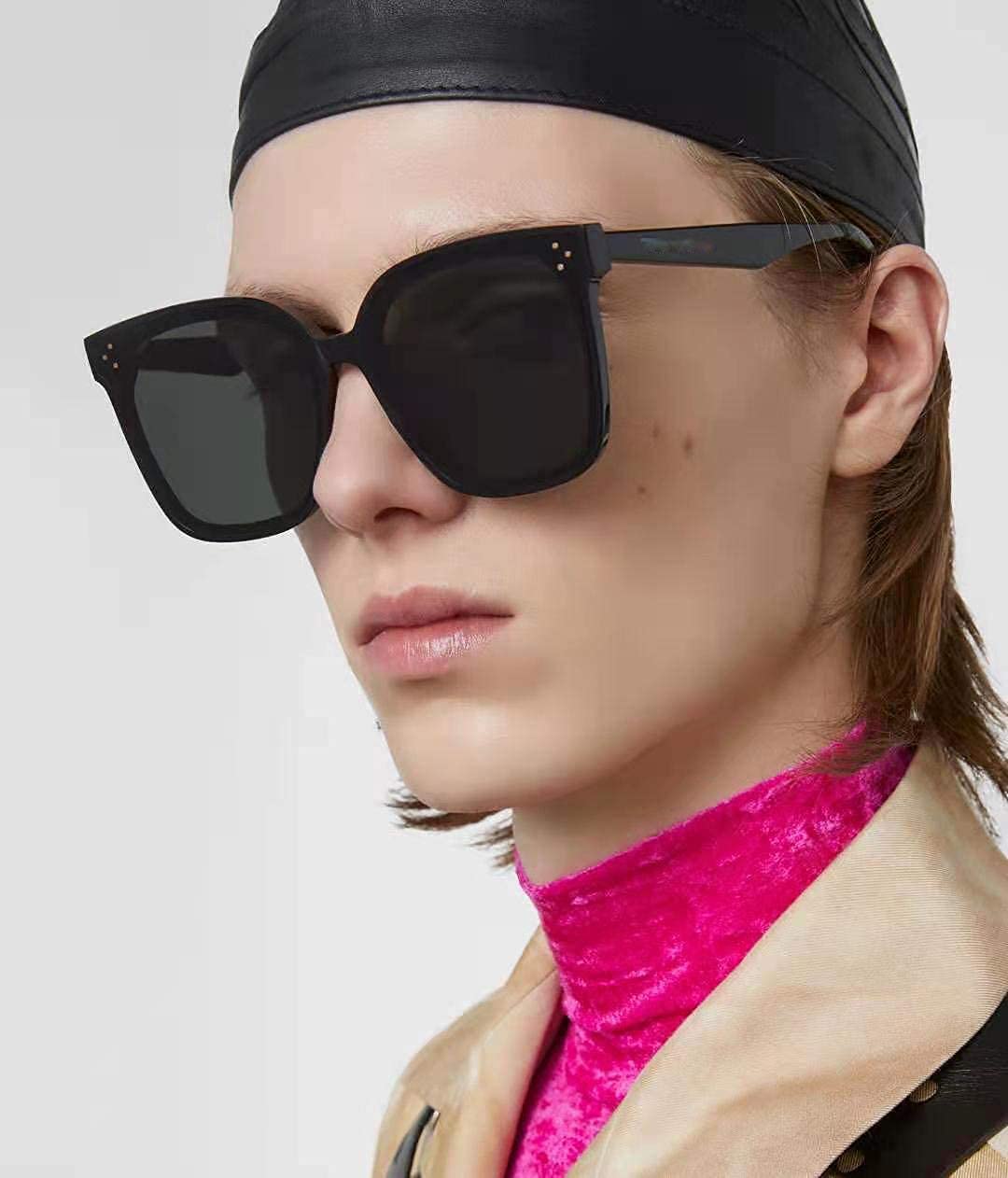GM Monster her 01 Sunglasses Women Anti Blue Light Luxury Retro UV400 Oversized Unisex Polarized Sunglasses for Men Women - Black her 01