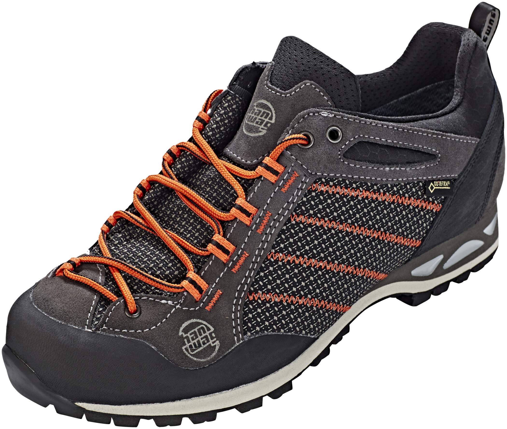 Hanwag Makra Low GTX Mountaineering Boots - Men's, Asphalt/Orange, Medium, 10.5 H11120-64023-10.5