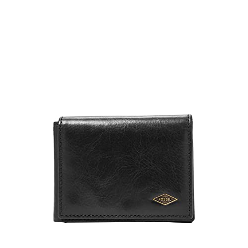 Fossil Men's Ryan Leather RFID-Blocking Execufold Trifold Wallet, Black, (Model: ML4228001)