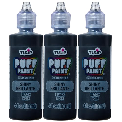 Tulip Puff Paint Slick Black 3 Pack, 4 Fl Oz (Pack of 3)