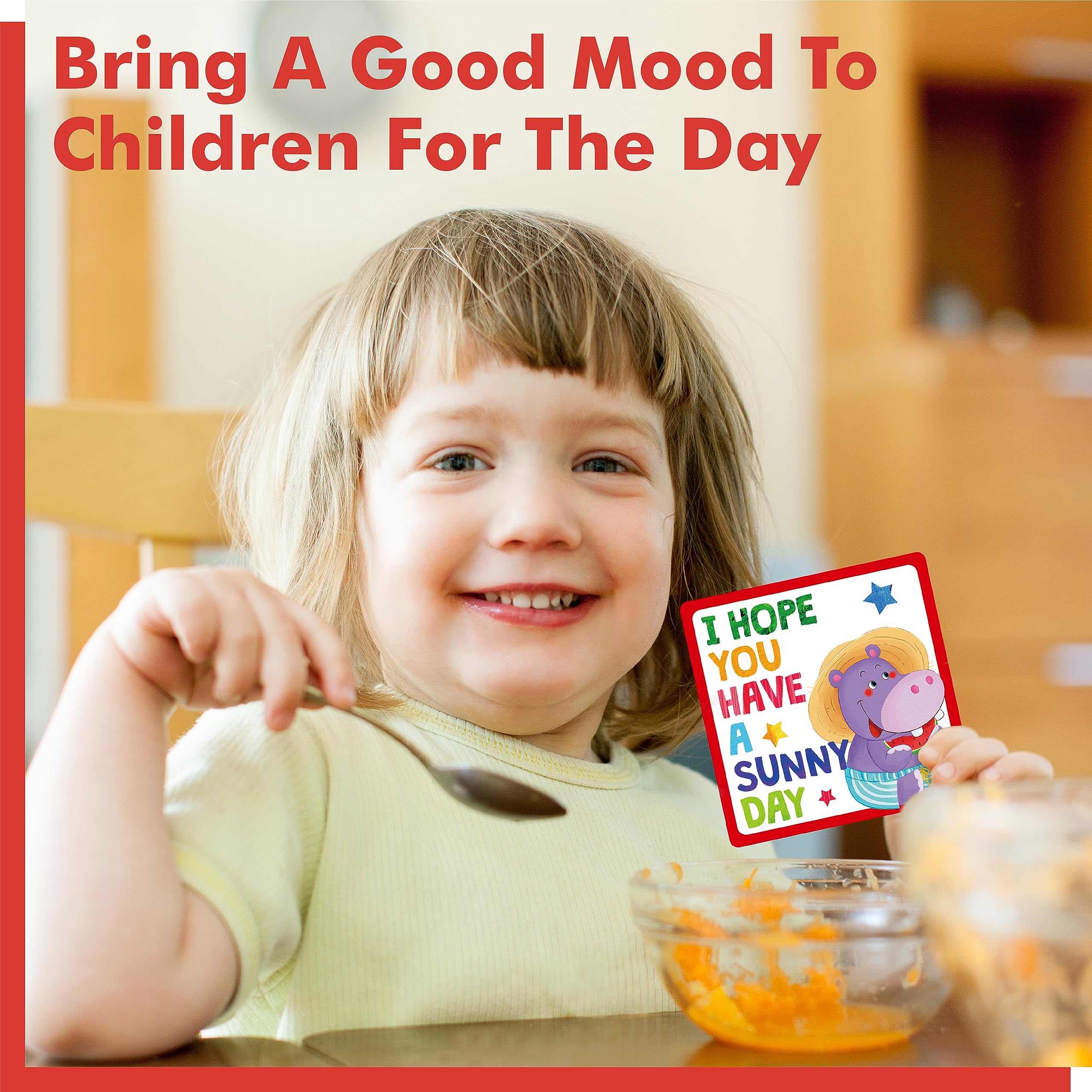 Gethelud 80 PCS Lunch Box Notes for kids, Inspirational Words with Adorable Designs Positive Affirmation Cards for Boys’ and Girls’ Lunch Boxes