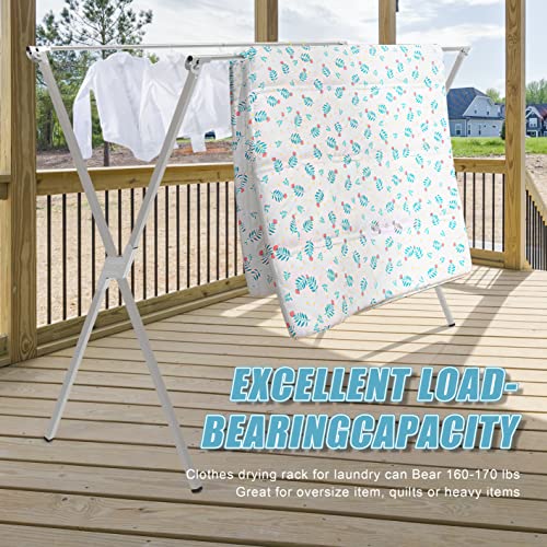 OShuKang Foldable Clothes Rack, 80-Inch Stainless Steel Clothes Rack, Simple Style, Can Be Used Indoors and Outdoors(LYJ-2000