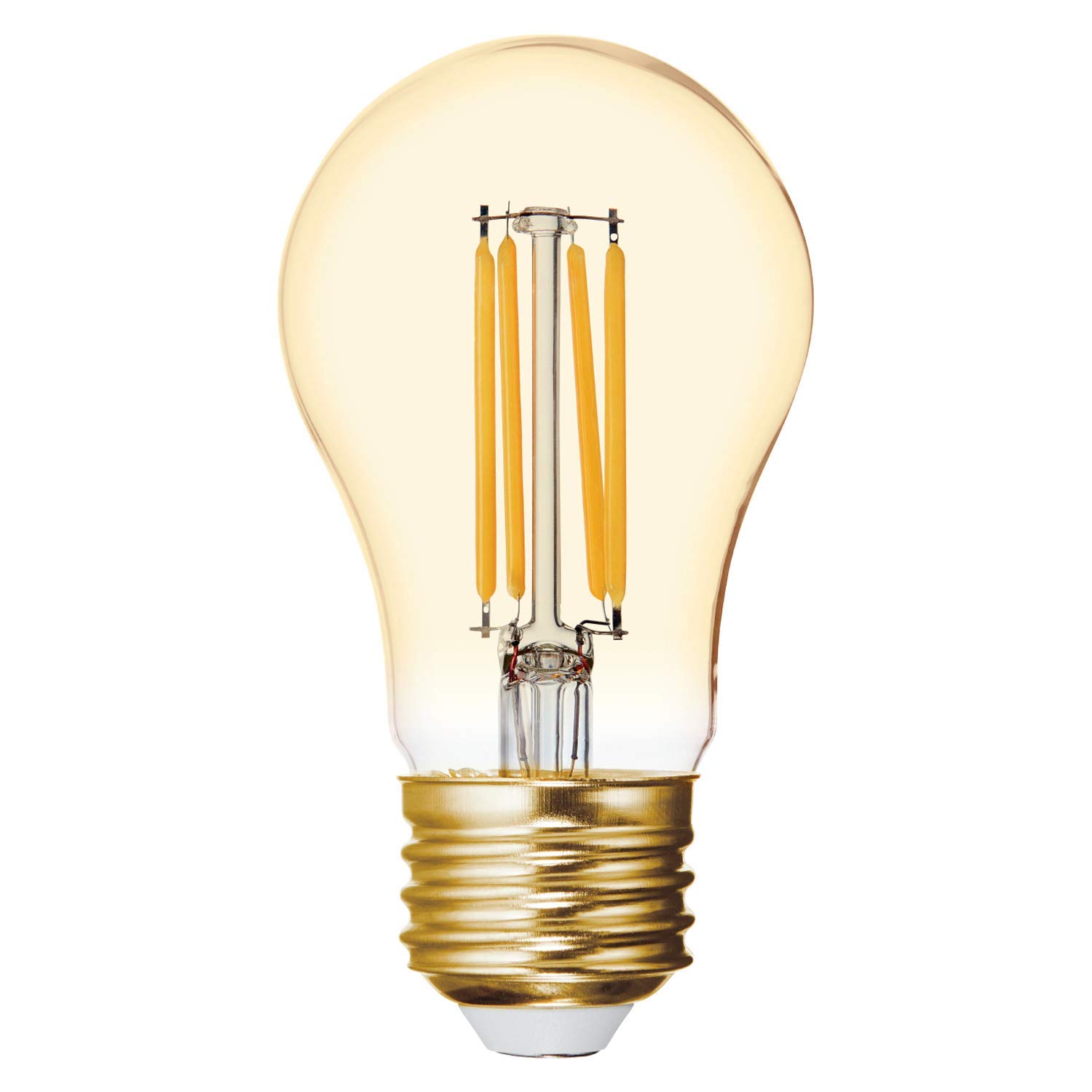 GE Vintage Style LED Light Bulbs, 4 Watt (40 Watt Equivalent) Warm Candle Light, Amber Glass, Medium Base, Dimmable (2 Pack)