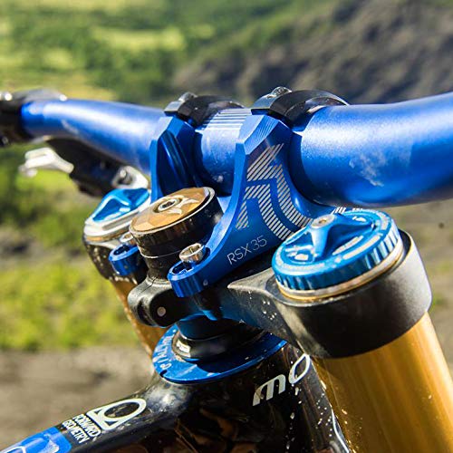 Funn RSX Mountain Bike Direct Mount Bike Stem with 35mm Bar Clamp, 2 Pieces Lightweight Split Design for Dual Crown Forks, Adjustable Extension 45-50mm with 30mm Rise (Black)