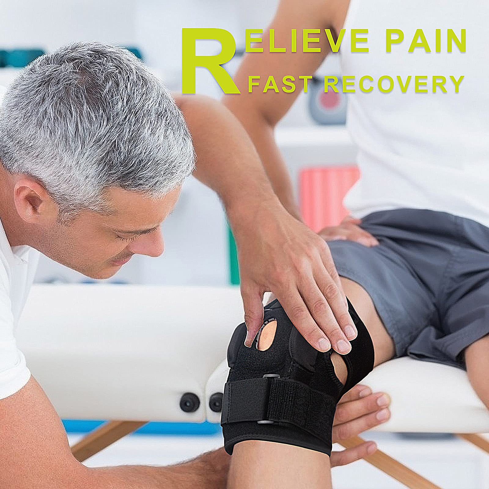 GP Knee Support for Joint Pain Knee Brace with Side Stabilizers and Adjustable Strap for Prevention and Relif of Injuries Pain, Workout Offering Support for Patella Tendon (Black, Medium)