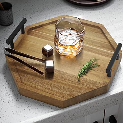 Serving Tray with Black Handle - Farmhouse Decor - Decorative Tray - Serving Tray, Serving Tray with Handles