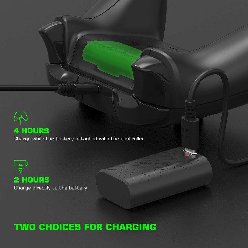 GameSir X100 Controller Battery Pack, 2 pcs 1600mAh Rechargeable Lithium-ion Battery with LED Charge Indicator & Type C Cable, for Xbox One, Xbox One Elite Controller, Xbox Series X/S Game Controller