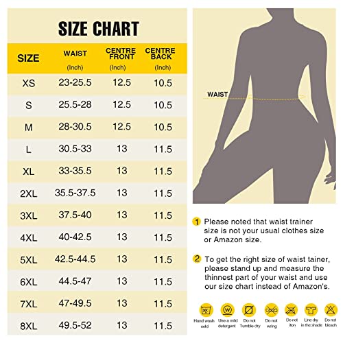 Wonder-Beauty Waist Trainer for Women Plus Size Two Belts Neoprene Workout Corset Waist Trainer Cincher Trimmer Sauna Belt with Zipper
