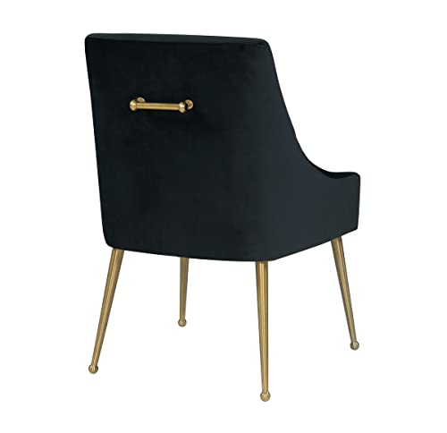 TOV Furniture Beatrix Ultra Modern Velvet Upholstered Dining Side Chair, 22" Black