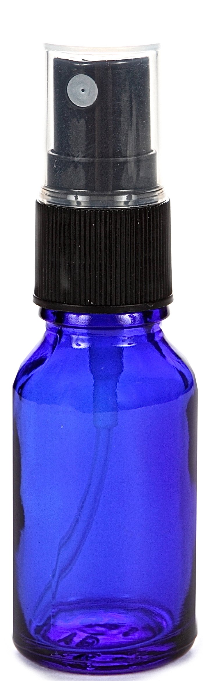 Vivaplex, 24, Cobalt Blue, 15 ml (1/2 oz) Glass Bottles, with Black Fine Mist Sprayer's