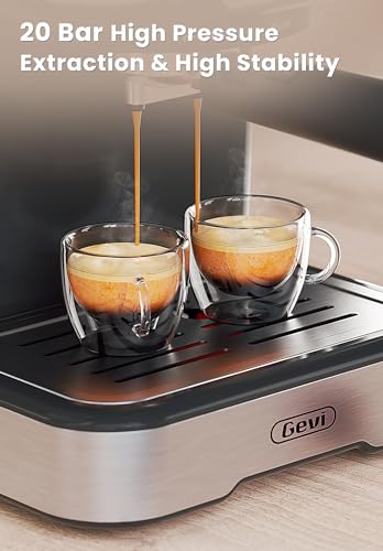 Gevi Espresso Machine High Pressure,compact espresso machines with Milk Frother Steam Wand,Professional Coffee,Cappuccino,Espresso,Latte,Macchiato Maker for home,espresso maker