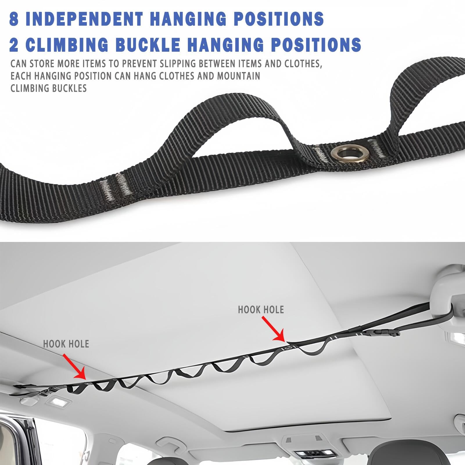 Runspich Car Clothes Hanger Bar Rod - Travel Portable Clothesline Hanger Telescopic - Retractable Clothes Drying Line Outdoors - Cloth Racks for Coat Suit SUV