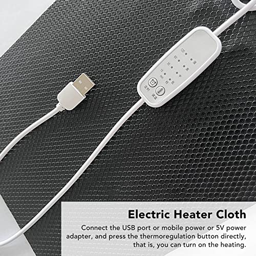 Temperature Regulating Heating Pad, 4 Gear USB Power Waterproof Electric Cloth Heater DC5V Applied to Pet or the Residence of Small(10x20cm/3.94x7.87in)