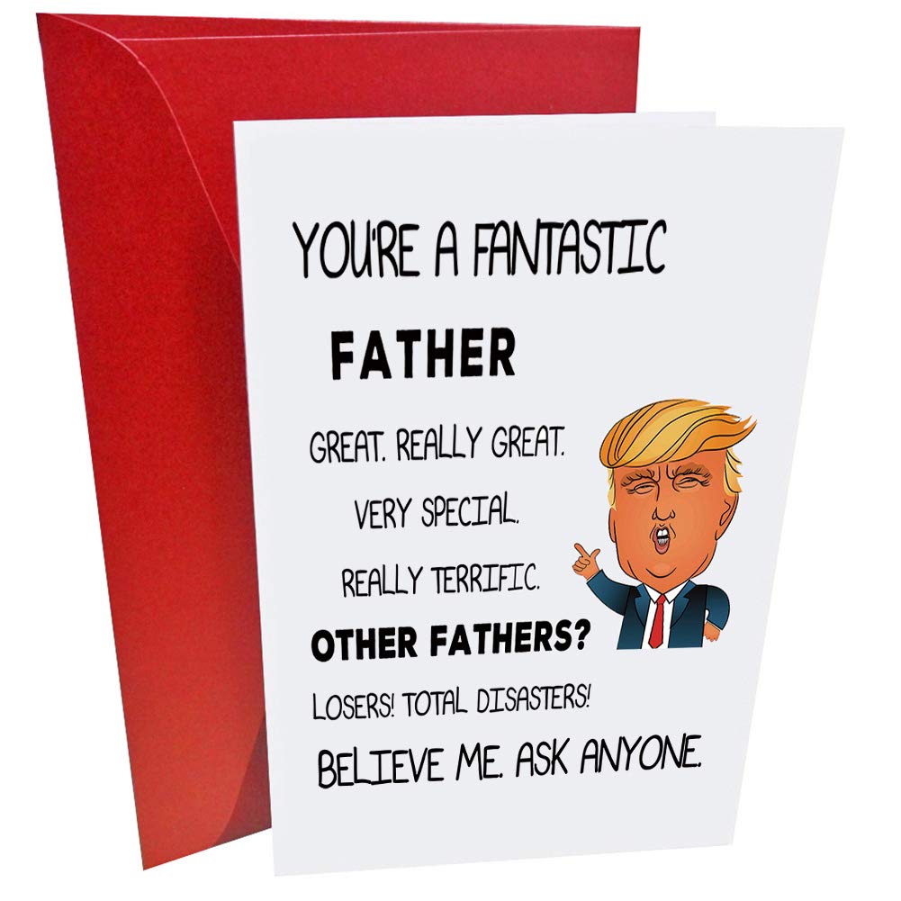Funny Father’s Day Card, Trump Father Card, Humorous Greeting Card for Dad, Dad Birthday Card Funny