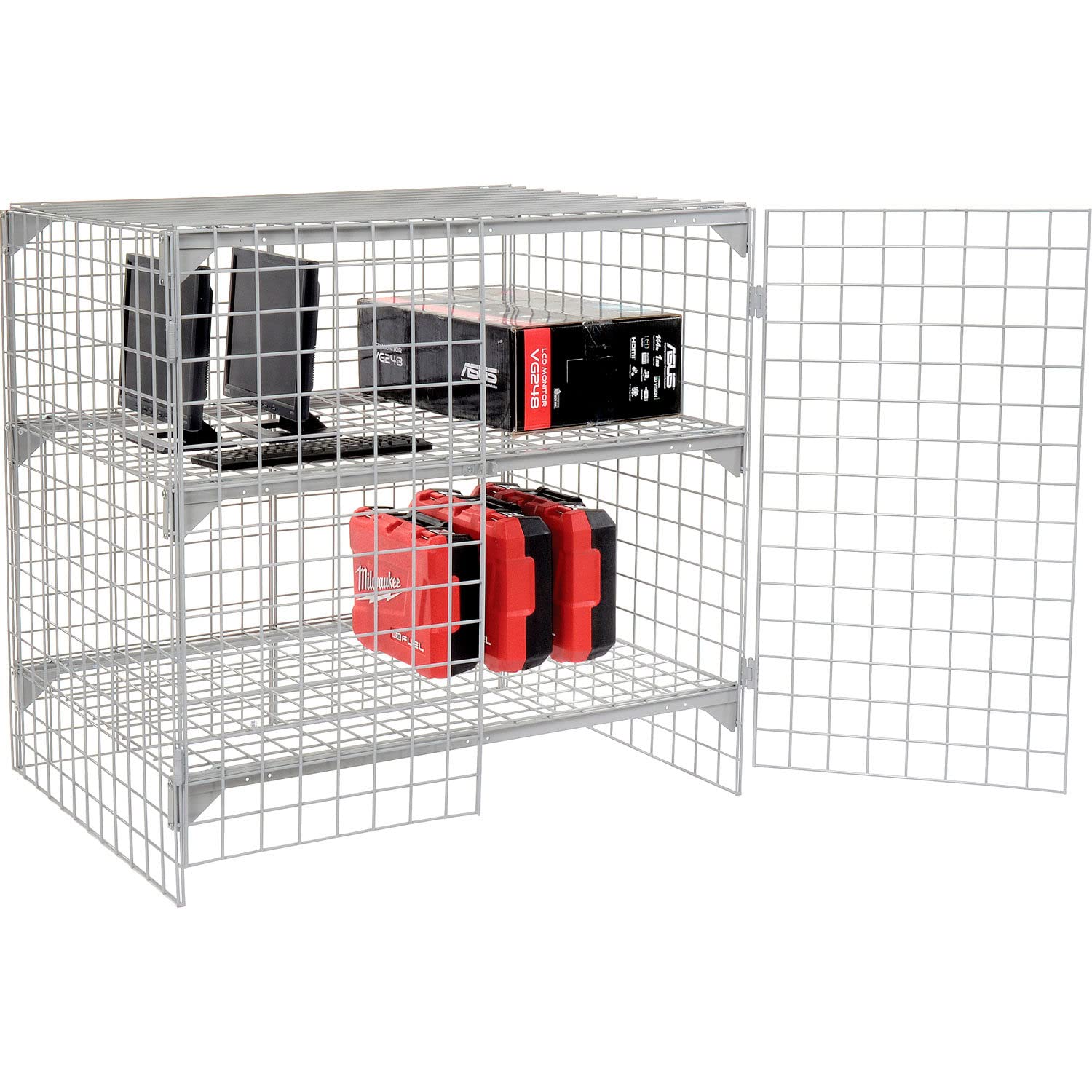 Global Industrial Wire Mesh Security Cage, 48 x 24 x 48