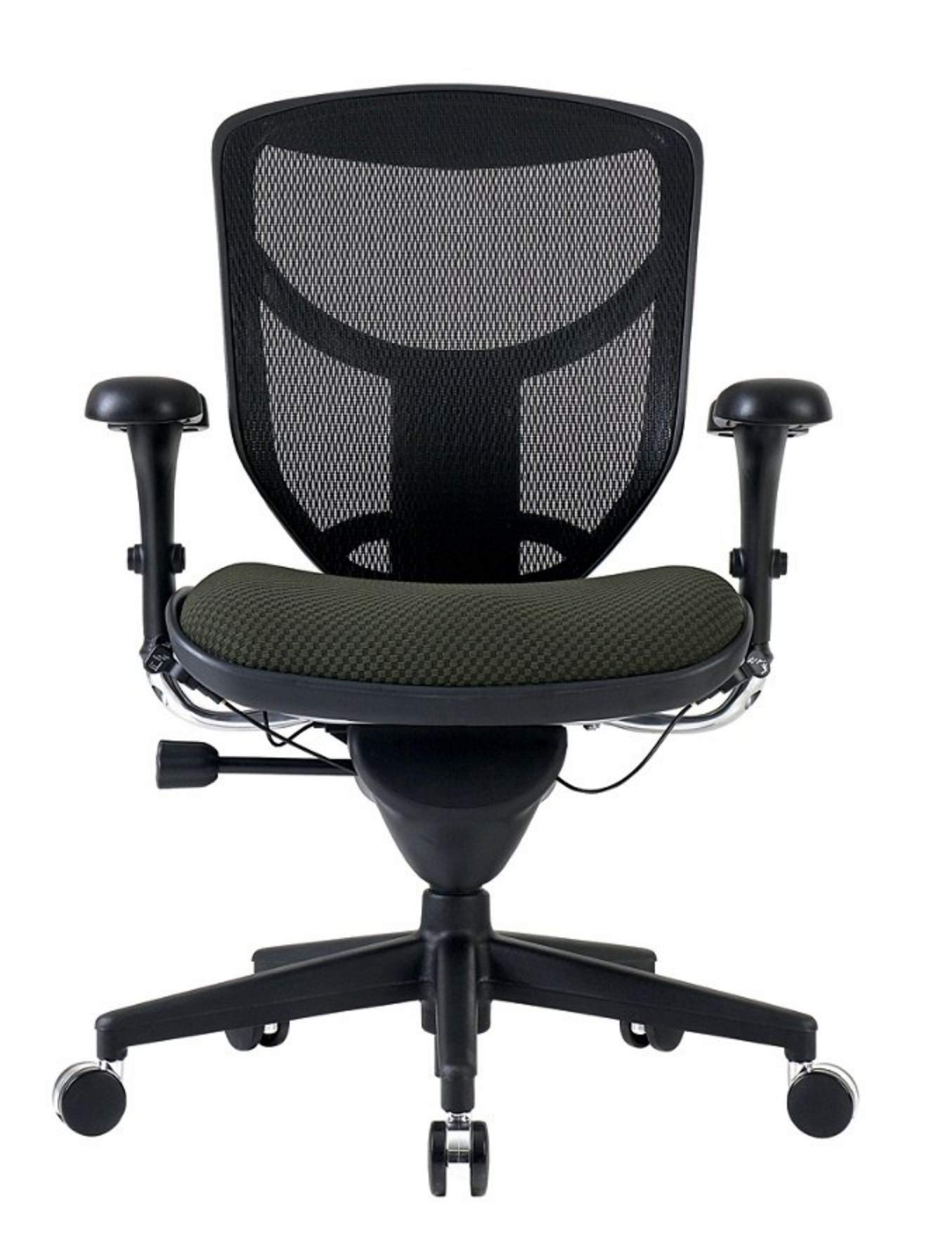 Workpro™ - Chair - Quantum 9000 Series Mid-Back Mesh/fabric Chair Black/olive - 43-3/4" H x 29-1/2" W x 28" D - 28" x 29