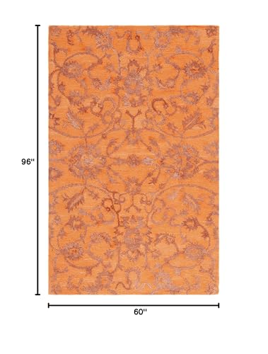 SAFAVIEH Anatolia Collection Area Rug - 5' x 8', Rust, Handmade, Ideal for The Living Room, Bedroom, Dining Room (AN401P-5)