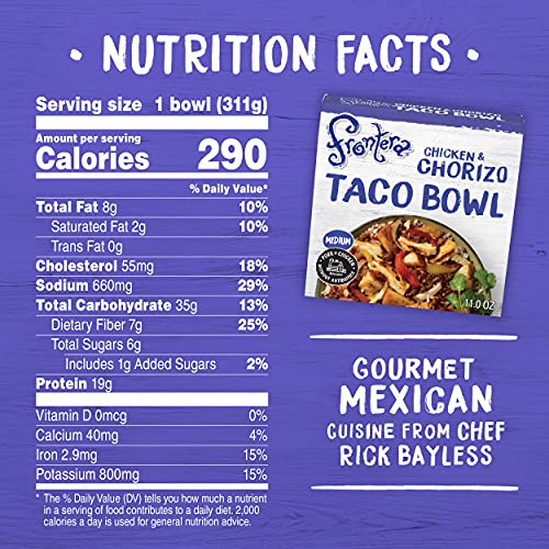 Frontera Chicken & Chorizo Taco Bowl Frozen Meal, Medium, 11 oz