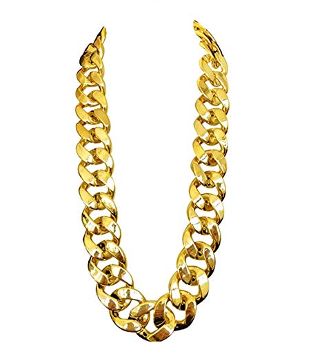 YWQZGYP Big Chunky Plastic Hip Hop Chain Necklace,26",32",36",40" (32 inches, Gold)