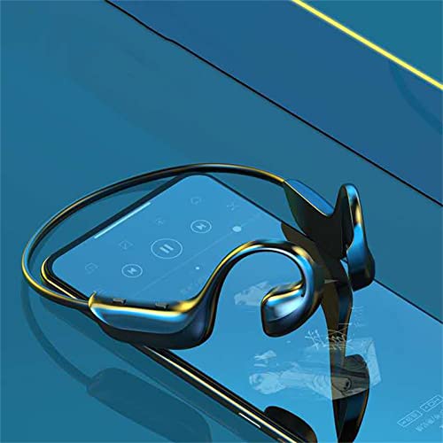 Qiopertar G-100 Bluetooth 5.0 Wireless Headphones Bone- Conduction Earphone Waterproof with Microphone Premium Sound Deep Bass for Work Home Office Bicycling Hiking Outdoor Sport
