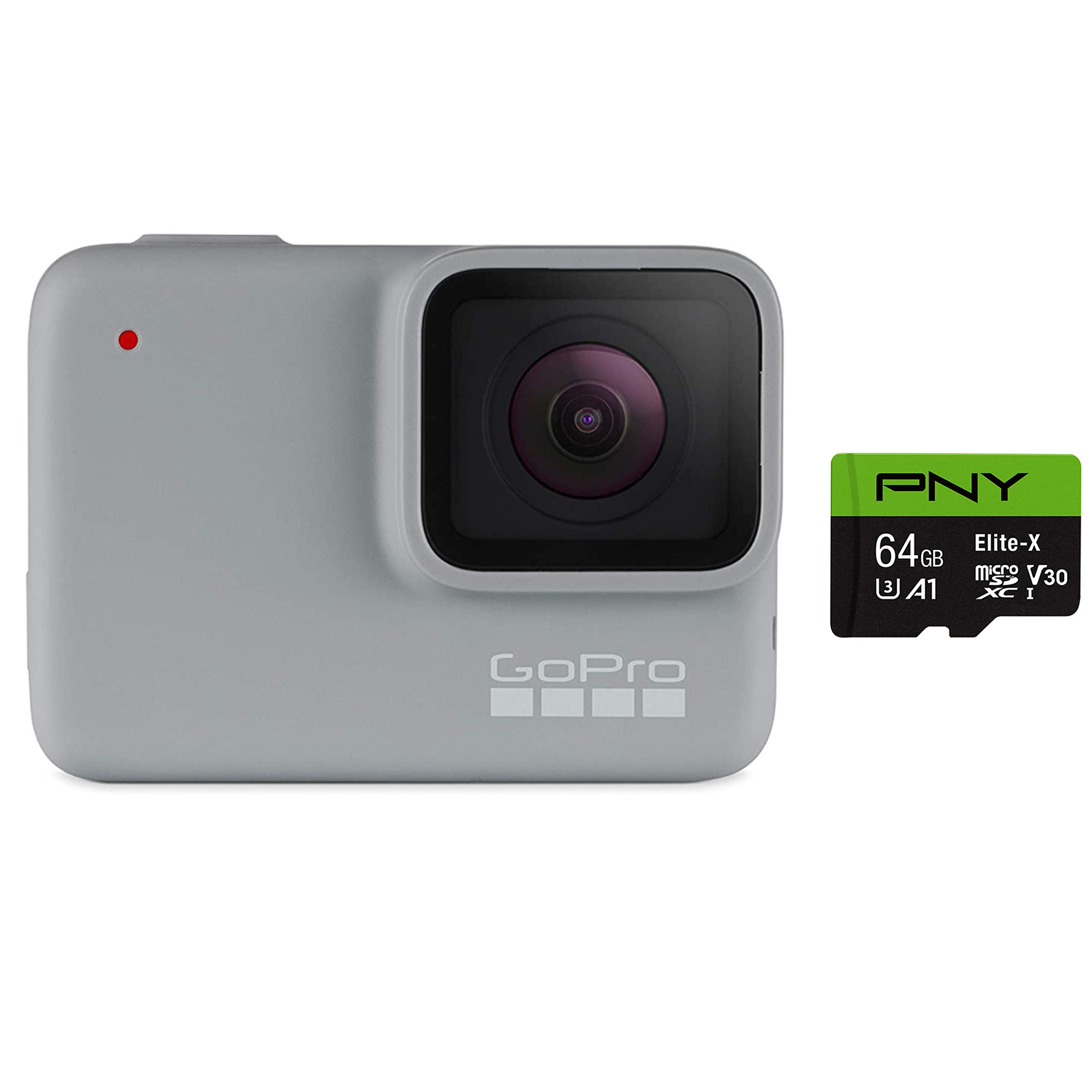 GoPro HERO7 White + 64 GB SD Card - E-Commerce Packaging - Waterproof Digital Action Camera with Touch Screen 4K HD Video 10MP Photos Live Streaming Stabilization