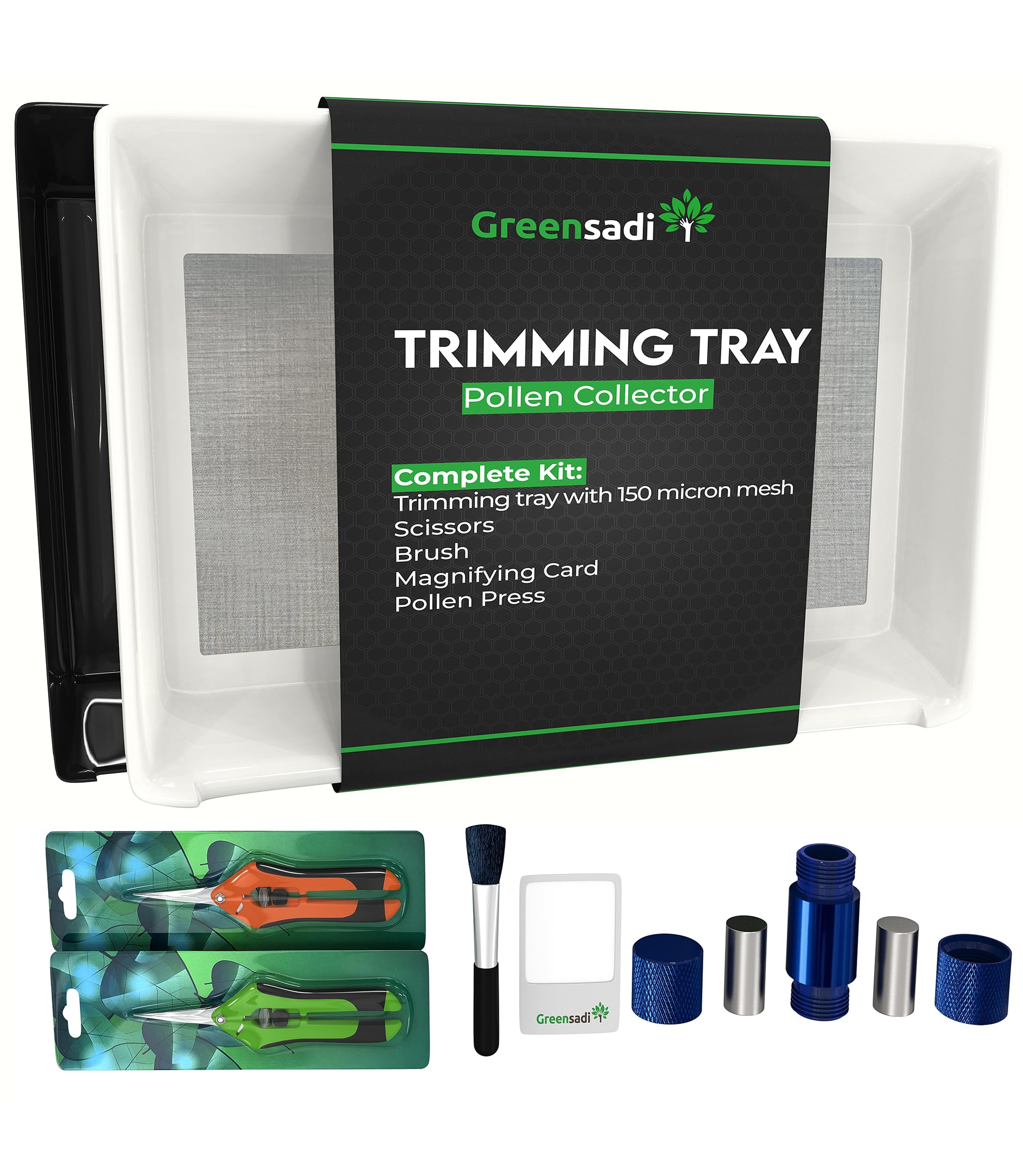 Greensadi Trim Tray – Durable Trimming Tray Premium Quality Set w/ 2-Tier Tray with Humidity Meters