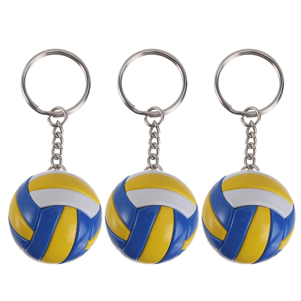 Volleyball Player Key Charm Car Accessories Volleyball Key Chain, 3pcs Mini Sports Key Ring Sport Keychains for Kids Birthday Party Favors Car Decor Decorative Key Chains