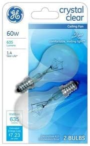 GE 60-Watt Crystal Clear A15 Ceiling Fan Light Bulbs w/Candelabra Base Lot of 24 Bulbs