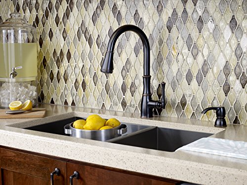 Pfister Wheaton Kitchen Faucet with Pull Down Sprayer and Soap Dispenser, Single Handle, High Arc, Tuscan Bronze Finish, GT529WH1Y, Large