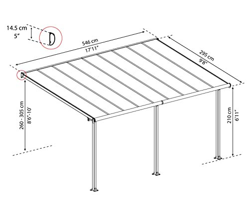 Palram - Canopia Olympia Patio Cover - 10' x 18' - Gray/Bronze