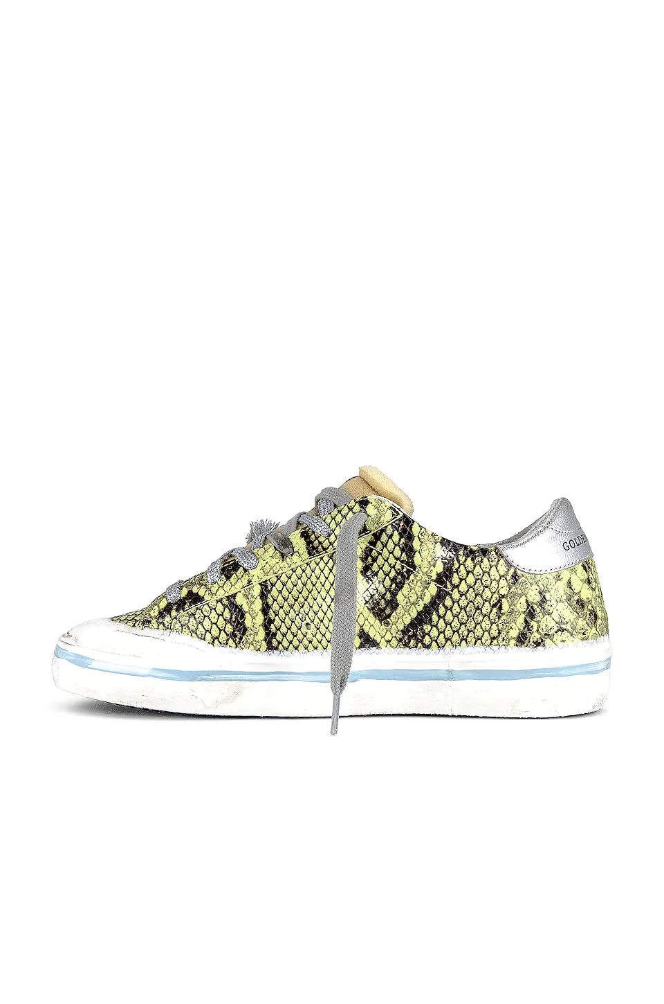 Golden Goose Women's Superstar Penstar Sneaker (Lime Black/White/Silver, numeric_6)