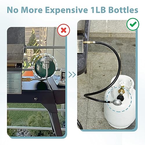 SHINESTAR Propane Adapter Hose and Regulator for Blackstone 17 & 22 Inch Flat Top Griddle, Switch to 20 lb Tank, Extends Up To 3 Feet, 5471
