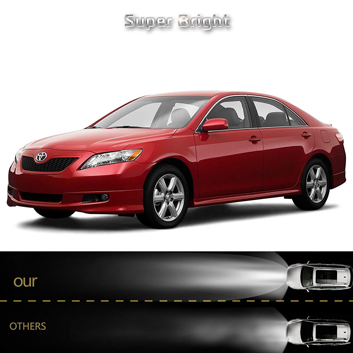 GOHATI Headlights Assembly Compatible with 2007 2008 2009 Camry GTYCM07-A2 Headlamps with Chrome Housing Amber Reflector Clear Lens Replace OE # 81170-33662, 81130-33662