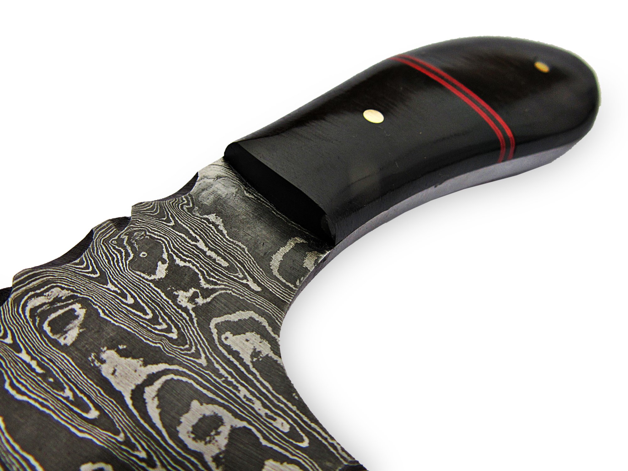 Garand Hunting Skinner bushcrafts Knife Damascus Steel Blade Horn Handle w/red spacers