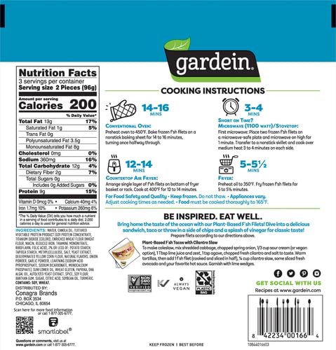 Gardein Golden Plant-Based Fishless Filets, Vegan, Frozen, 10.1 oz.